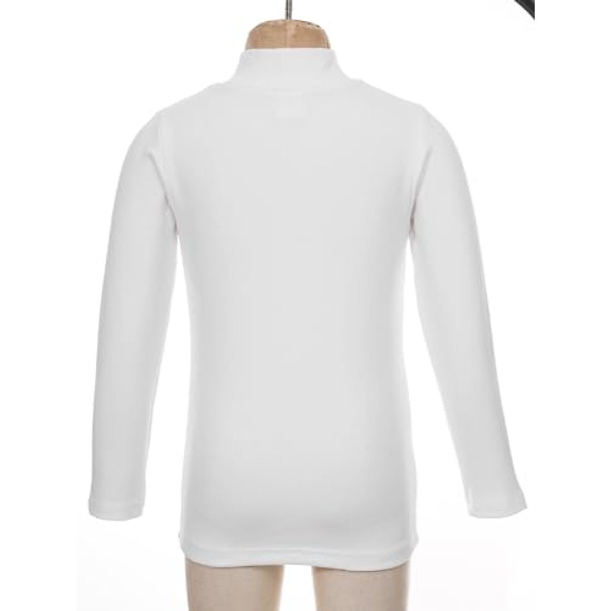 Jizyo Kids Boys Girls Thermal Underwear Tops Basic Long Sleeve Turtleneck Undershirts Baselayer T-Shirts Sweater Tops White 9-10 Years