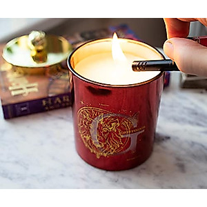 Harry Potter House Gryffindor Premium Scented Soy Wax Candle with Unique Aromatic Fragrance | 50-Hour Burn Time | Home Decor Housewarming Essentials, Wizarding World Hogwarts Gifts and Collectibles