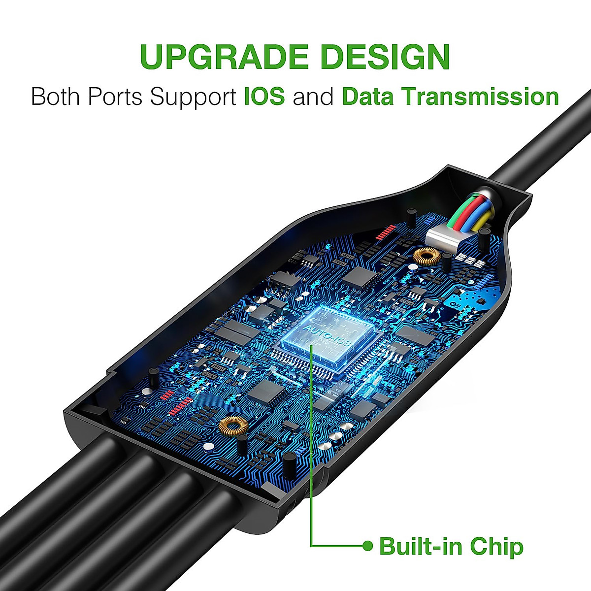 USB 1 to 4 Splitter, ANDTOBO USB 2.0 Y Splitter Charger Cable USB 1 Male to 4 Female Power Cord Extension Hub Cable for PC/PS4/MacBook/Laptop/TV/LED Etc,Navy