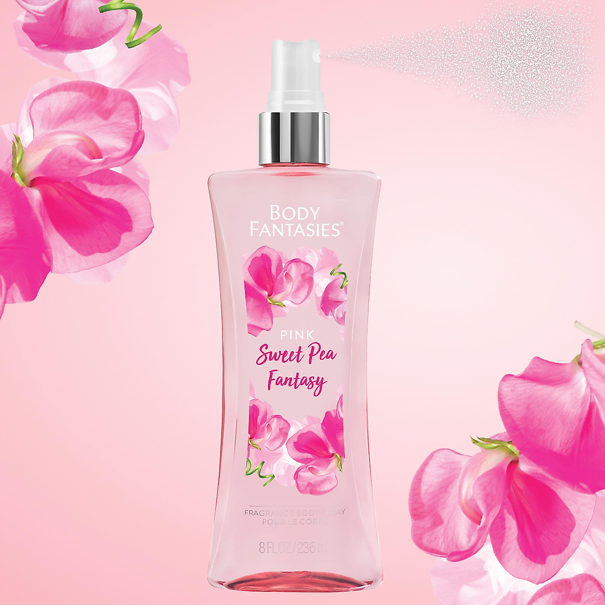 Body Fantasies Signature Fragrance Body Spray, Pink Sweet Pea Fantasy, 8 fl oz