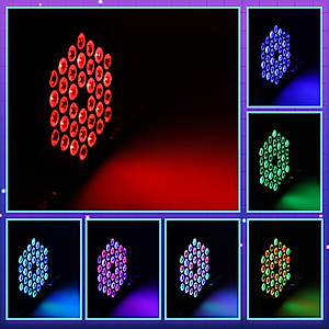 3 Pack LED Par Lights DJ Stage Light 7 Channel Par Lighting for Stage with Remote Control and DMX Control Sound Activated Uplights Party Lights for Christmas Music Party Disco Wedding (36 LED)