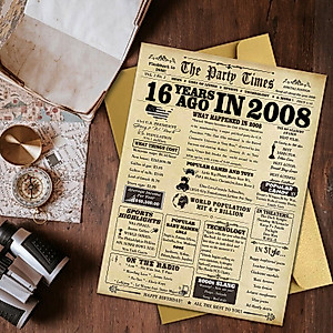 VvOoOvV 18th Birthday Card for Daughter Son, Vintage Style, Blank Inside, 7.9 x 10.6 in