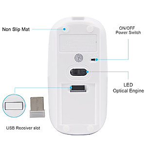 Tsmine Wireless USB Charger Computer Mouse for MacBook Air Mac Pro Laptop Ipad Pad PC The Laser Optical Rechargeable Mini Slim Silent Mice is Replacement Wired Widely Used Desktop iMac (Gray)