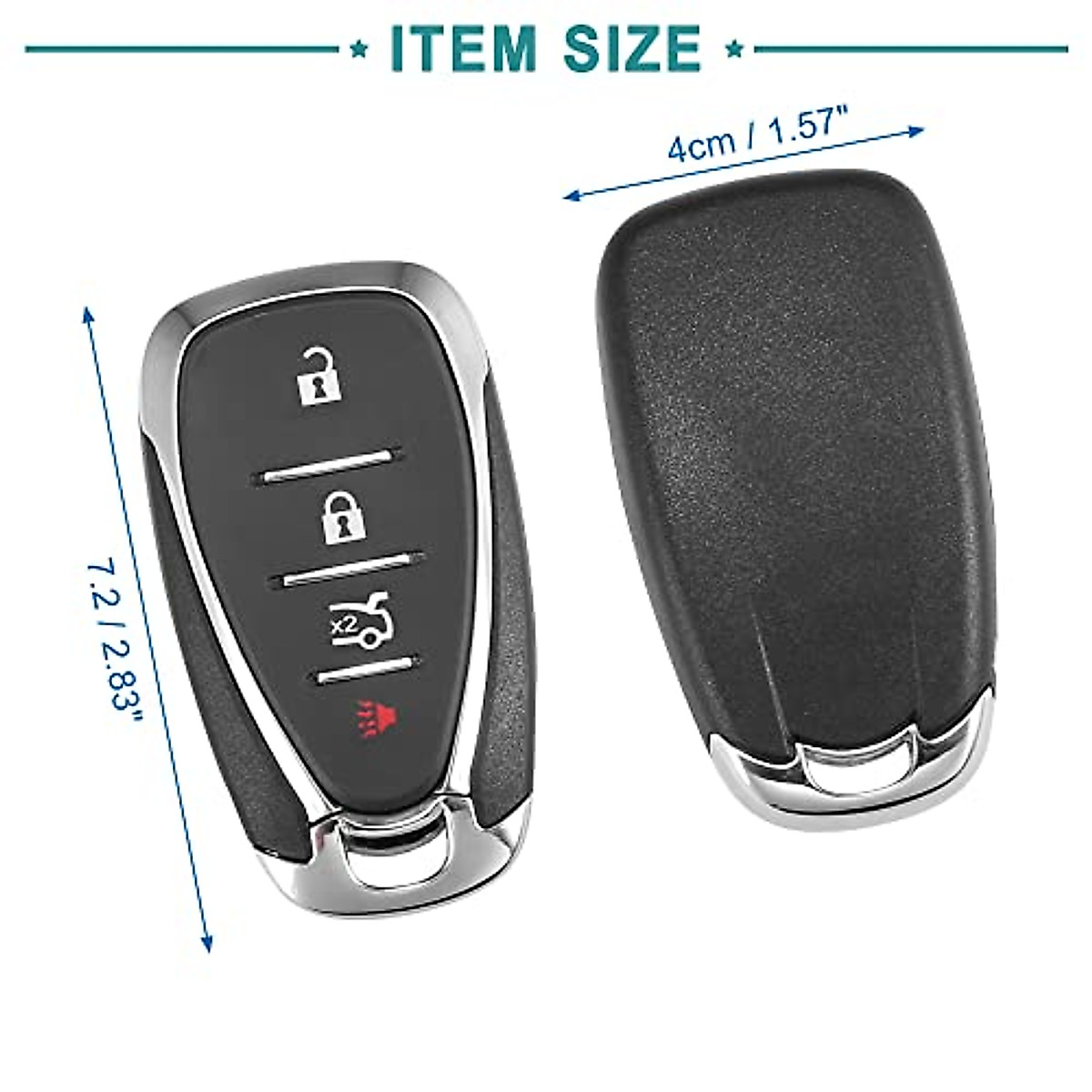 ACROPIX 4 Button Keyless Entry Remote Fit for Chevrolet Sonic - Pack of 1 Black