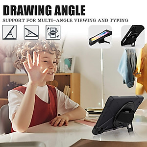 BRAECN for Galaxy Tab S6 Lite Case 2024/2020/2022,Heavy Duty Rugged Shockproof Case with Hand Strap, Shoulder Strap, Kickstand, S Pen Holder for Samsung Tab S6 Lite 10.4 Inch Tablet SM-P610 -Black