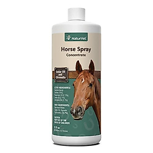 NaturVet Natural Horse Spray Repellant – For Horses Coat, Legs, Shoulders & Neck – Includes Citronella, Rosemary, Cedar Oils – Herbal Fragrance for Horses – 32 Oz.