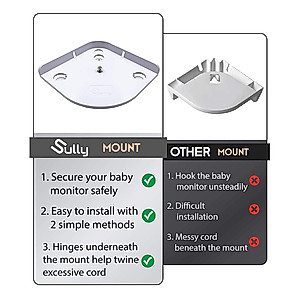 Baby Monitor Shelf Mount for Hello Baby Corner Camera Shelf Compatible with Infant Optics DXR-8 DXR-5 Arlo Baby Babysense 7 Motorola - Universal Wall Mounts Crib Cam Holder for Infants Video