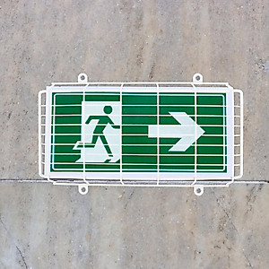 Gadpiparty Wire Guard for Exit Sign Emergency Light Metal Wire Guard Damage Stopper Exit Sign Damage Cage Wall Mounted Emergency Signal Protective Covers