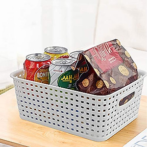 Farmoon White Plastic Basket, Small Storage Baskets, 6 Packs