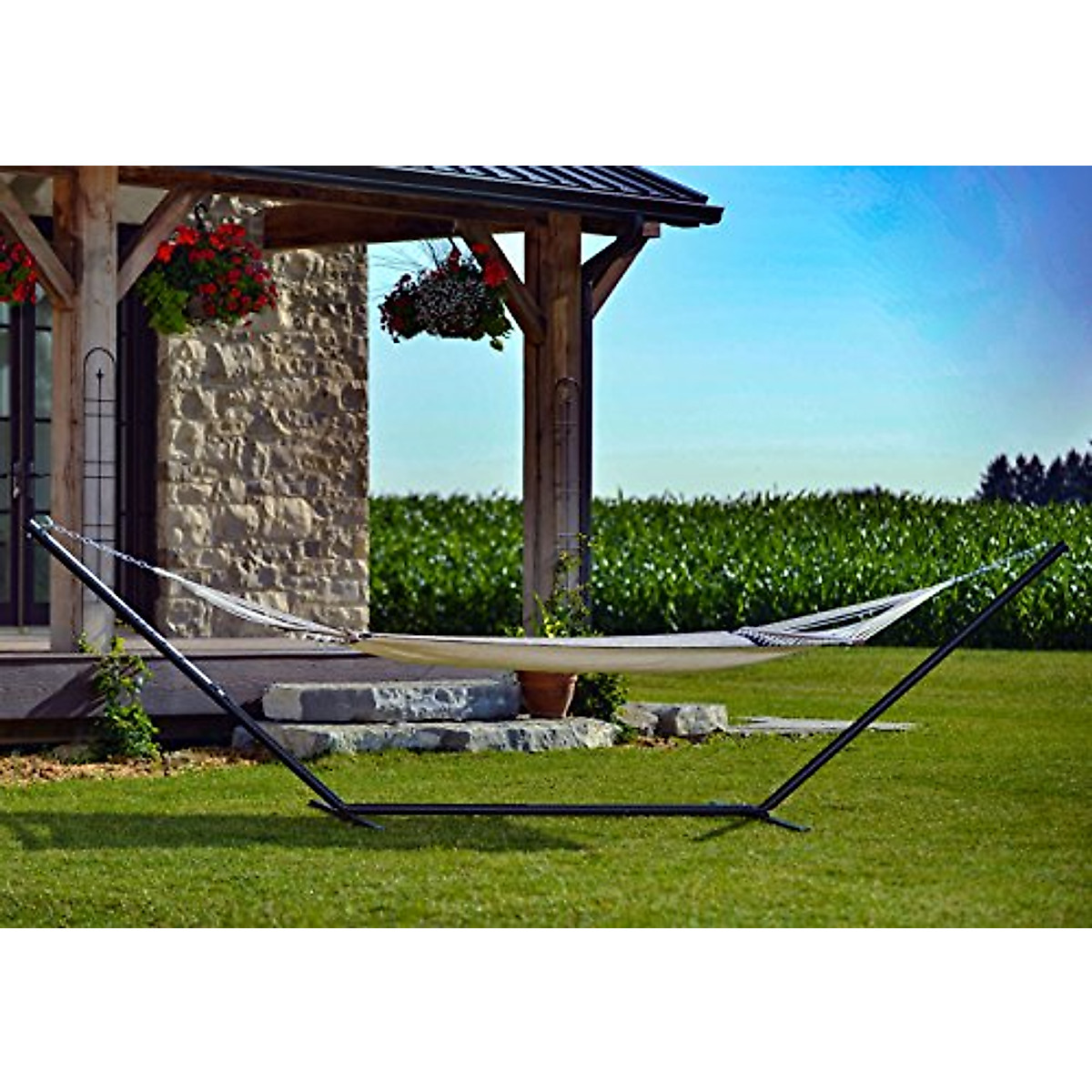 Vivere 15' Heavy Duty 3-Beam Hammock Stand, Black