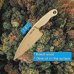 LUOLAO Wooden Kids Knife for Cooking, Montessori Toddler Knife, Kids Junior Cooking Utensils Ages 5-8, Kids Kitchen Tool for Real Cooking