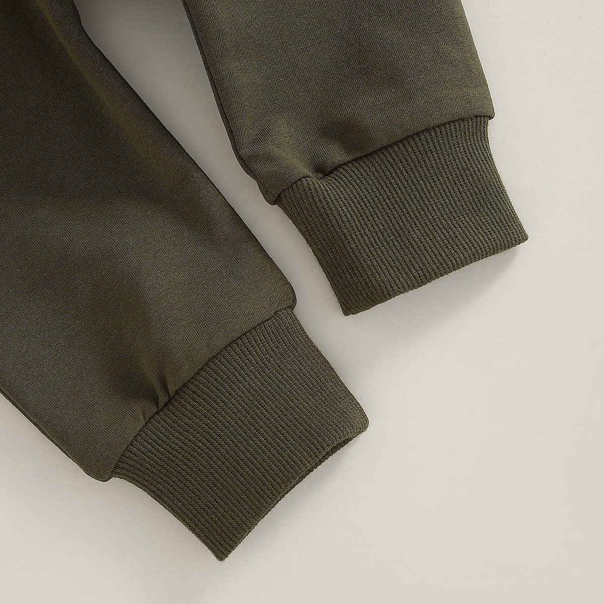 Toddler Baby Boy Fall Outfits Long Sleeve Hoodie Sweatshirt Tops Casual Pants Patchwork 2 Piece Winter Clothes Set (Army Green Patchwork, 18-24 Months)