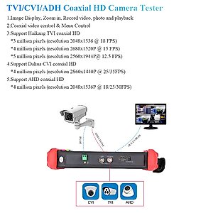 ELECTOP Upgraded 7 inch IPS Touch Screen IP Camera Tester, Support AHD, TVI, CVI & CVBS CCTV Tester Security Analog Tester with PTZ/POE/WIFI/4K H.265/HDMI in&Out/RJ45 TDR/Firmware