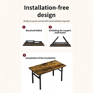 HDHNBA Modern Simple Style PC Table Folding Desk No Assembly Required, Writing Computer Desk