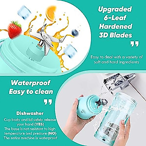 AXNCVFVR Portable Blender 20oz,with Travel Lid Corded BPA-Free,usb Rechargeable Personal Size High Speed Pulse Mode Mixing Juicer,for Shakes and Nut, Juice, Vegetables Baby Food