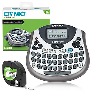 DYMO LetraTag LT-100T Labelmaker | Portable Label Printer with QWERTY Keyboard | Silver | Ideal for The Office or at Home