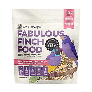 Dr. Harvey's Fabulous Finch Food for Outside Feeder and Indoor Birds- Premium Bird Feed with Seeds, Nuts, Fruits, Vegetables for Finches Trial Size (4 Oz)