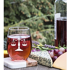 Lawyer Gifts – (2 Sided) Funny Unique Novelty Stemless Wine Glass Birthday or Christmas Gifts For Paralegal, Attorney, Legal Assistant, or Law Student - Lawyer Gifts For Women & Men