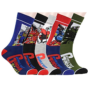 Mobile Suit Gundam Socks Mobile Weapons 5 Pack Adult Crew Socks