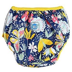 Splash About Size Adjustable Swim Diaper (Garden Delight, 0-1 Years)
