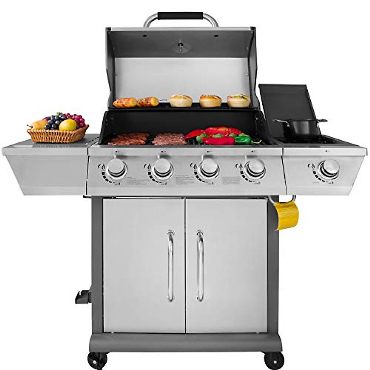 Royal Gourmet GG4302S 4 Propane Gas Grill with Side Burner, 57,000BTU, Stainless Steel