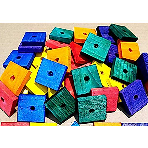 Wood Wooden 50 Slim Blocks Bird Parrot Cage Toys Parts for Quaker Amazon Love Birds