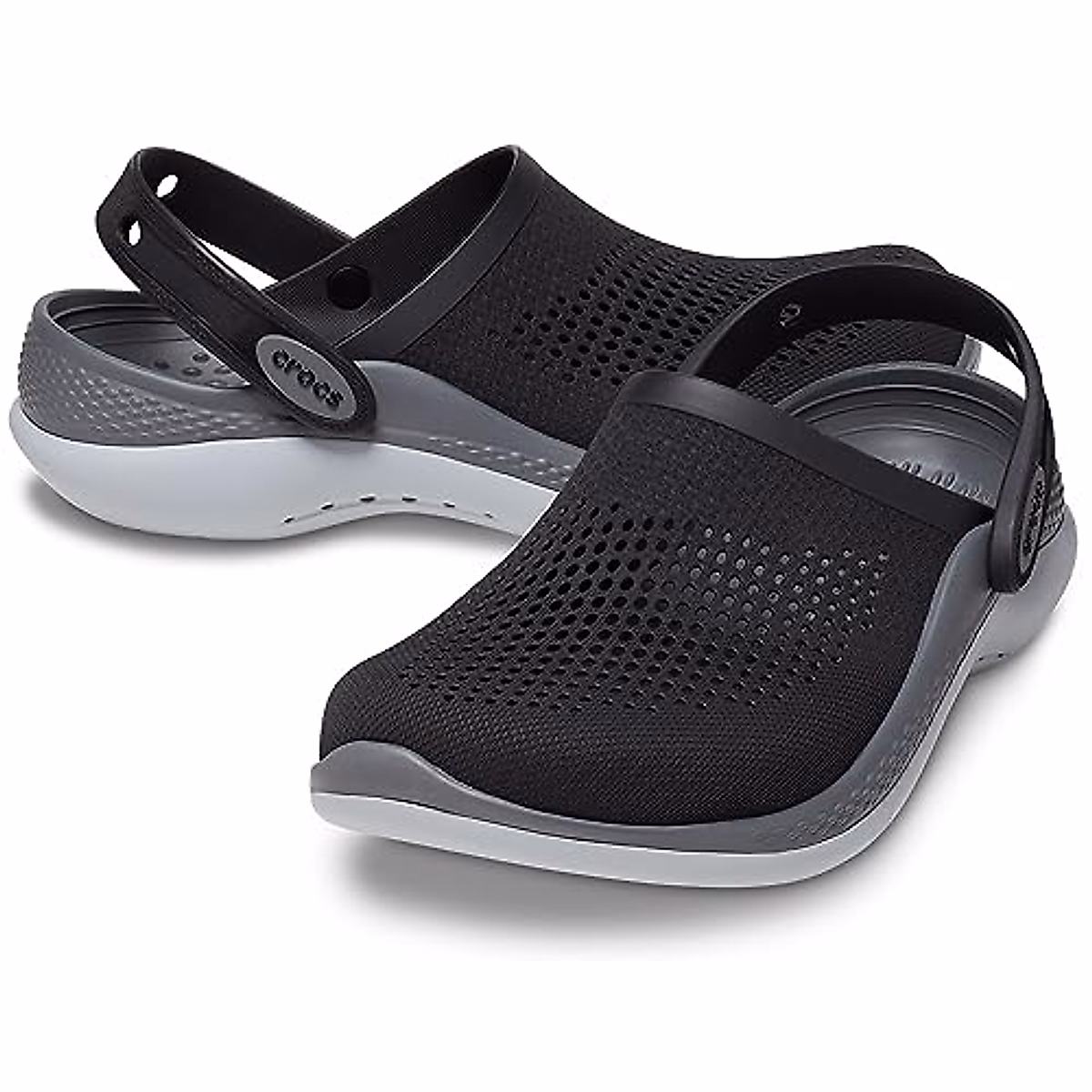 Crocs Unisex LiteRide 360 Clogs, Black/Slate Grey, 8 Men/10 Women