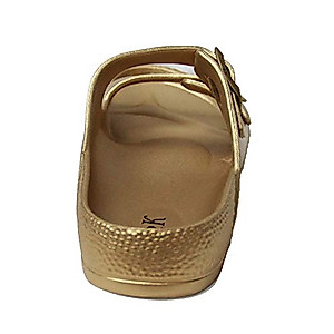H2K Women's (2018 Model) EVA Slide Sandals with Adjustable Buckles (GOLD, 7)