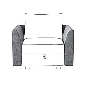 HONBAY Side Armrest Module for Modular Sofa Pair of Armrests for Sectional Modular Couch, Grey