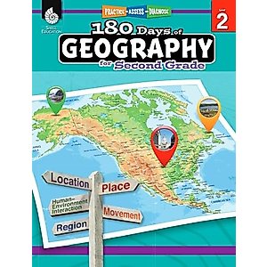 180 Days™: Social Studies, Geography for 2nd Grade Practice Workbook for Classroom and Home, Cool and Fun Practice Created by Teachers (180 Days of Practice)