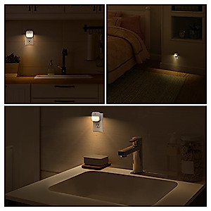 eufy by Anker, Lumi Plug-in Night Light, Warm White LED, Dusk-to-Dawn Sensor, Bedroom, Bathroom, Kitchen, Hallway, Stairs, Energy Efficient, Compact, Light 4-Pack