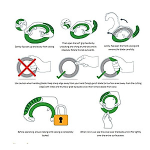 Circular Rolling Knife Stainless Steel, Universal Kitchen Knife, Round Knife Kitchen Cutter with Cover, Circular Rolling Knife