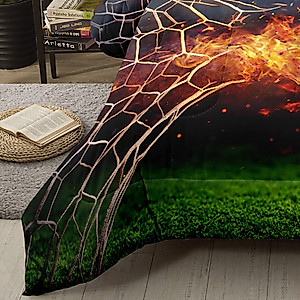 Bodhi Boys Soccer Comforter Set Twin,Sports Bedding Set Twin for Boys Teen Kids,Teen Boy Comforter Set with Matching Pillowcases,Kids Football Bedding Set Twin Size