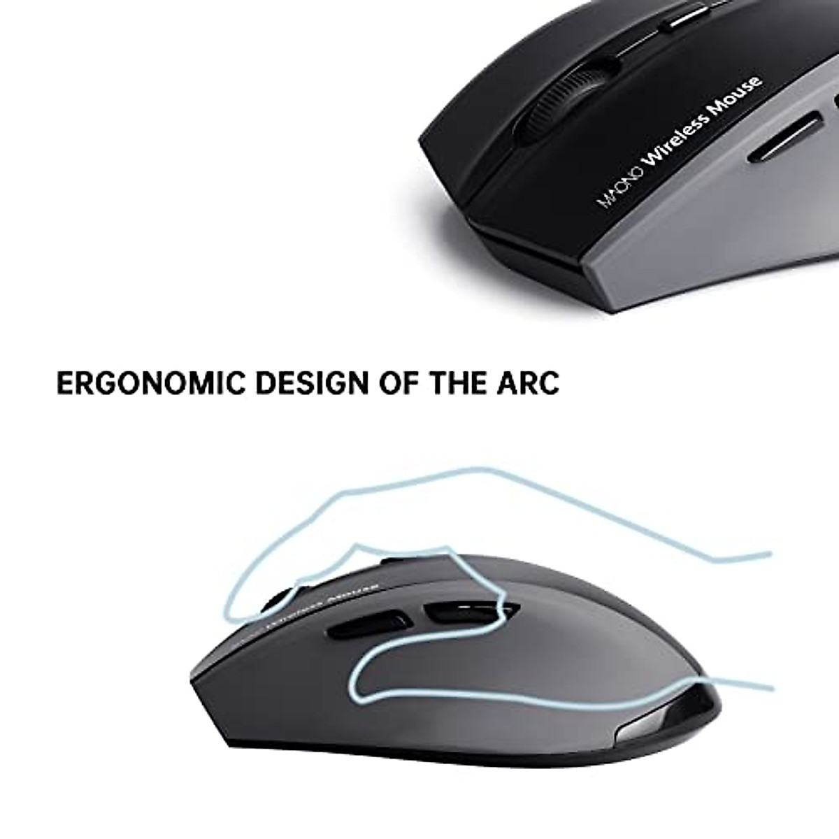 MAONO Wireless Keyboard and Mouse Combo, 2.4G USB Wireless Keyboard Mouse Full Size with Mouse Pad for Laptop, PC, Compatible with Mac, Windows XP/7/8/10, Long Battery Life(Battery Included)