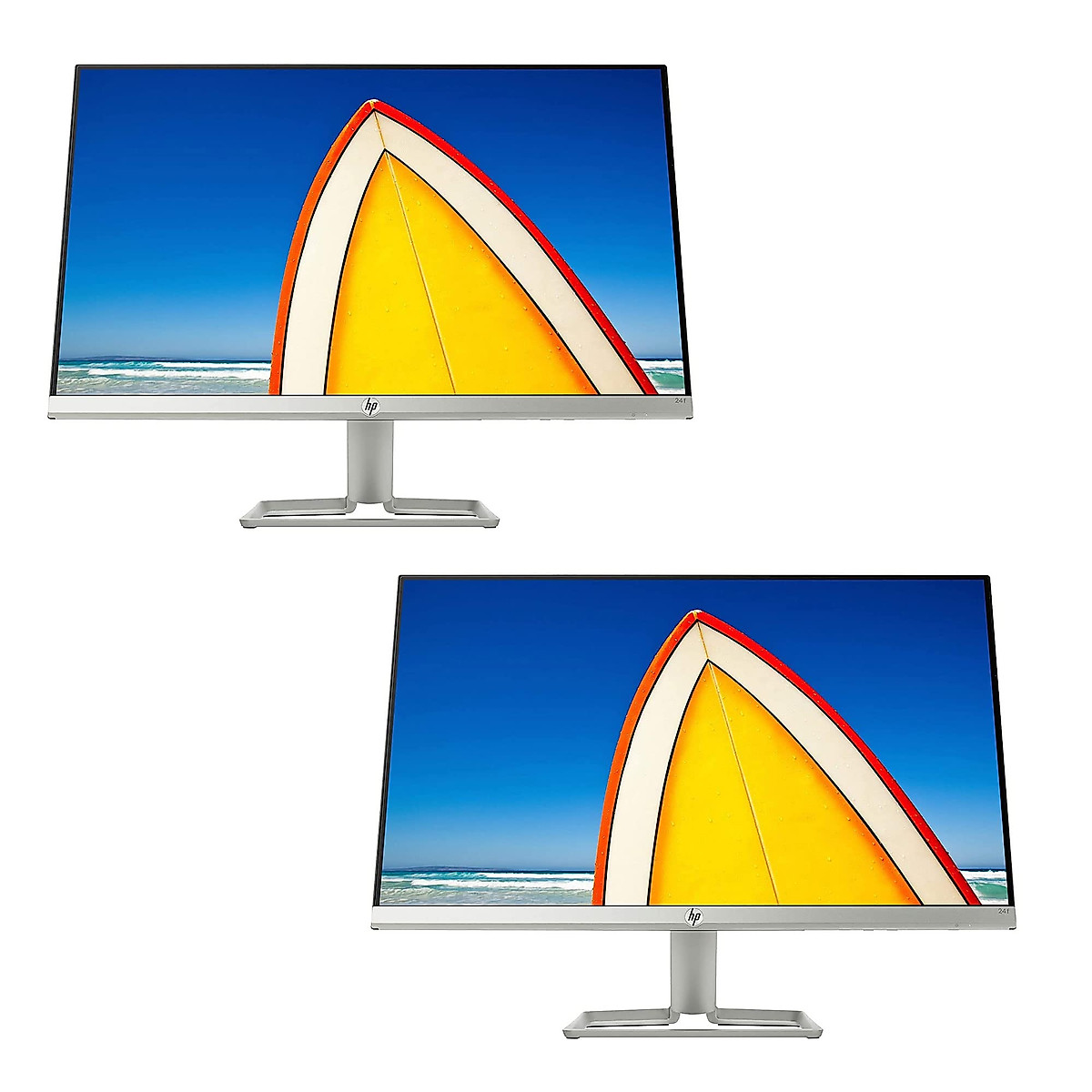 2-Pack HP 24F 24" IPS LED Full HD Monitor 75Hz 5ms HDMI VGA AMD FreeSync 9TH23AA (Renewed)
