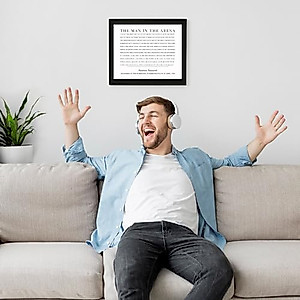 The Man in the Arena - Inspirational quotes Wall Art, Wall Decor Print With T. Roosevelt Quotes Is A Perfect Home Wall Decor For Living Room, Office, or Classroom Wall Décor. Unframed-14 x 11"