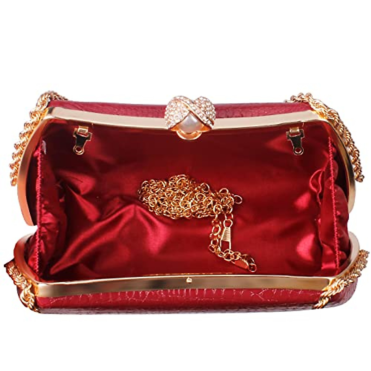 xuson Women Evening Purses Clutch Bags Formal Party Clutches Wedding Purses Cocktail Prom Handbags (wine red)