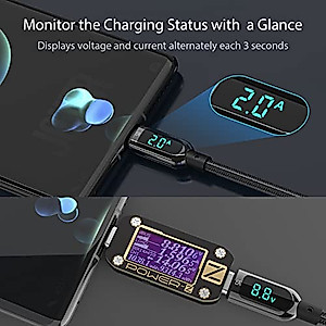 SOOPII USB C Cable,4ft 3.1A PD Fast Charging Type-C Cable with LED Display Nylon Braided,USB A to USB C Cable for Samsung Galaxy S10/S9/S8/S20 Plus/Note 10/9/8,Moto G/LG and Other USB C Charger