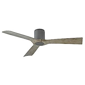 Aviator Smart Indoor and Outdoor 3-Blade Flush Mount Ceiling Fan 54in Graphite Weathered Gray with Remote Control (Light Kit Sold Separately) works with Alexa, Google Assistant, Samsung Things, and iOS or Android App