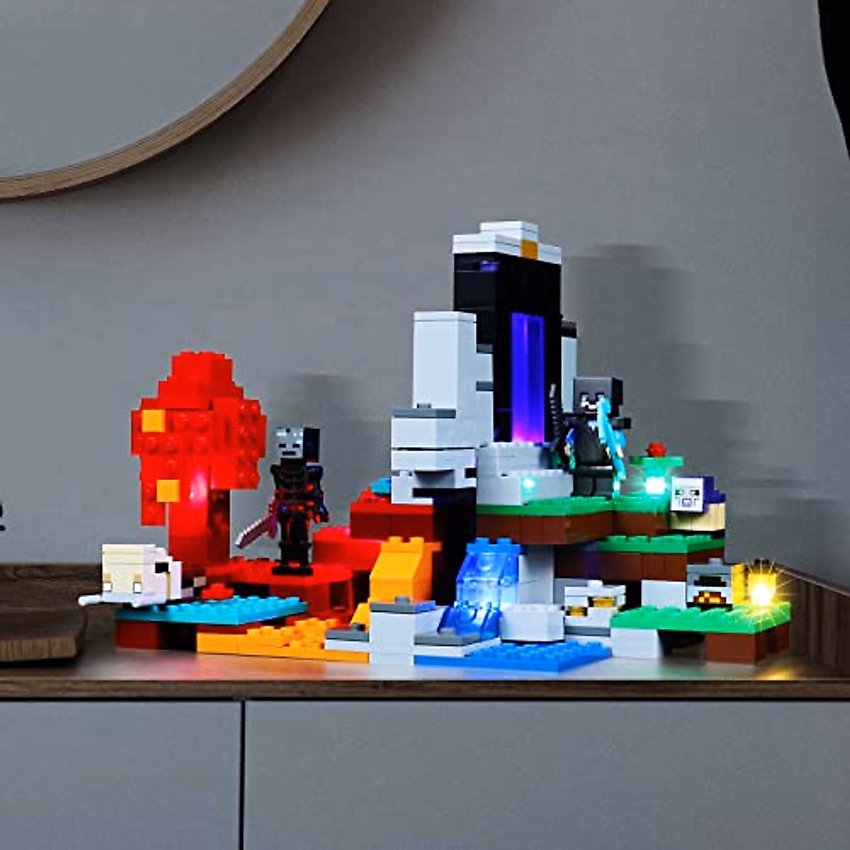 BrickBling Light Kit for Lego Minecraft The Ruined Portal 21172 Building Kit, LED Lighting for Lego Minecraft Set (No Model, Only Lights)