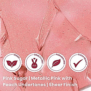 True + Luscious Super Moisture Lipstick – Clean, Vegan and Cruelty Free – Lasting Hydration for Dry Lips with a Sheer Finish – Pink Sugar