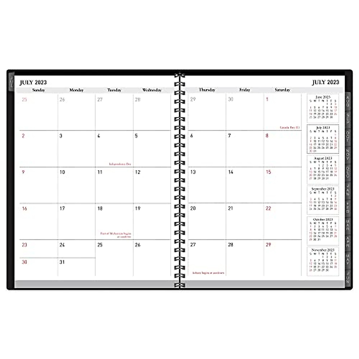 2023-2024 Office Depot® Brand 18-Month Weekly/Monthly Academic Planner, 6" x 8", 30% Recycled, Black, July 2023 to December 2024