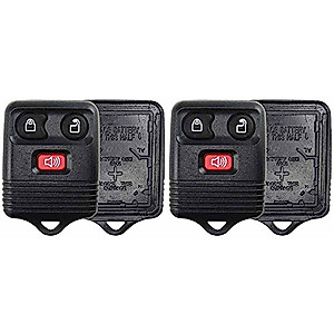 KeylessOption Just The Case Keyless Entry Remote Key Fob Shell Replacement - Black (Pack of 2)