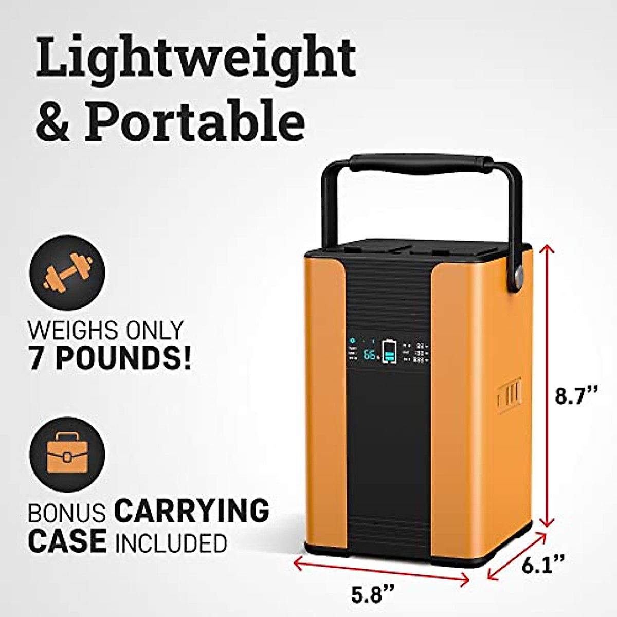 Portable Power Station 300W - Indoor & Outdoor Battery Powered Outlet with AC, Car, and USB C Recharging - Small Power Generator - 115v AC, 12v DC, and USB Outlets