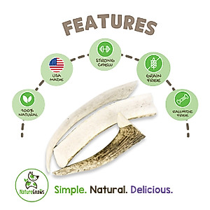 Nature Gnaws USA Elk Antlers for Dogs 5-8" (5 Count) - Mix of Split and Whole Pieces - Long Lasting for Aggressive Chewers - Natural Dog Chew Bones