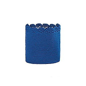 Heritage Lace Mode Crochet Basket, 8" x 8", Cobalt Blue