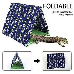DONGKER Reptile Sleeping Bag, Bearded Dragon Tent Hide Soft Reptile Sleeping Tent with 3 Suction Cups for Lizard Bearded Dragon Leopard Gecko