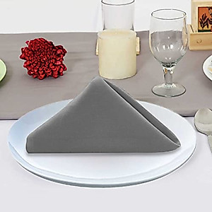 WHITEWRAP Cloth Napkins | Cotton Napkins| 18 x 18 inch Dinner Napkins Grey 12-Pack | Reusable Napkins| Highly Absorbent