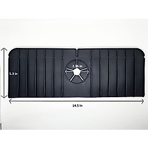 Silicone Faucet Mat Kitchen, Sink Drip Guard, Sink Splash Guard,Sink Splash Catcher Faucet Mat, Silicone Drying Mat Kitchen, Foldable Sink Faucet Water Catcher Mat for Sink,‎14.5" x 5.3" x 0.6" Black