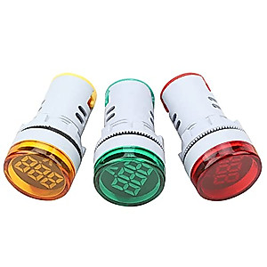 DROK AC 500V Voltage Meter, 3pcs AC 60-500V 110v 220v Voltage Monitor Digital Larger LED Screen Voltmeter Volt Detetor Green Red Yellow Signal Indicator Light Panel